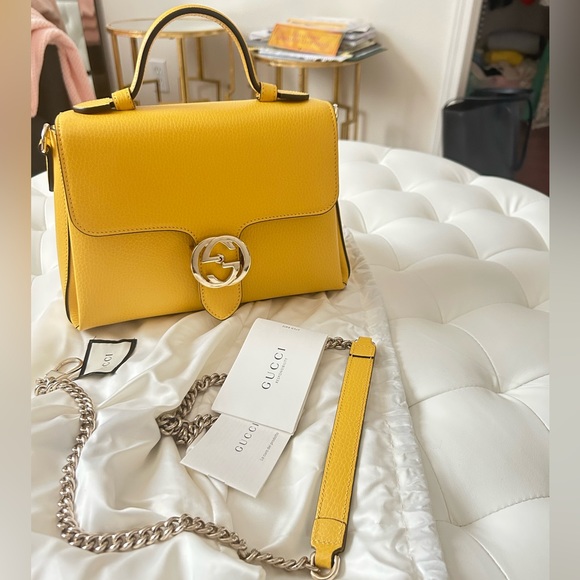 Gucci | Bags | Authentic Gucci Yellow Handbag | Poshmark